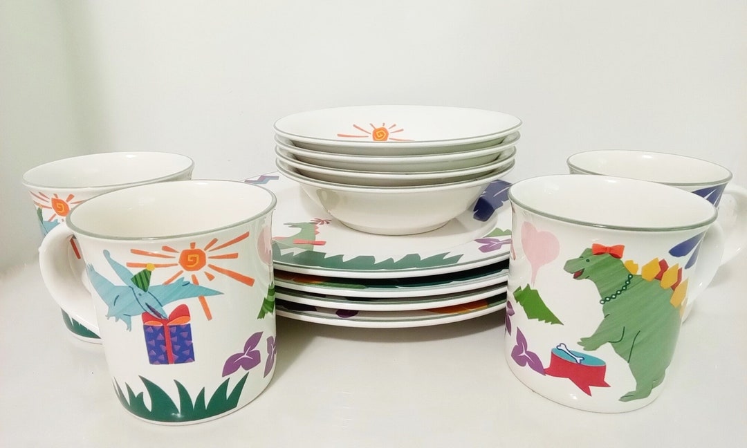 Vintage Mikasa Dino and Friends Cartoon Character Dinnerware. Set of 4 ...