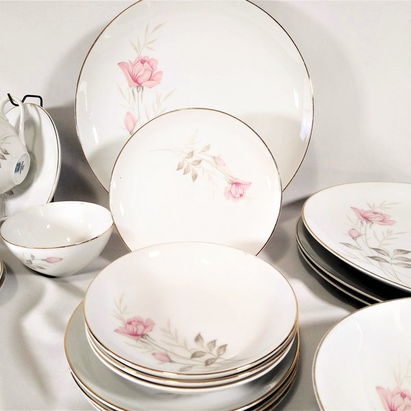 Rose Pattern China Dishes - Etsy
