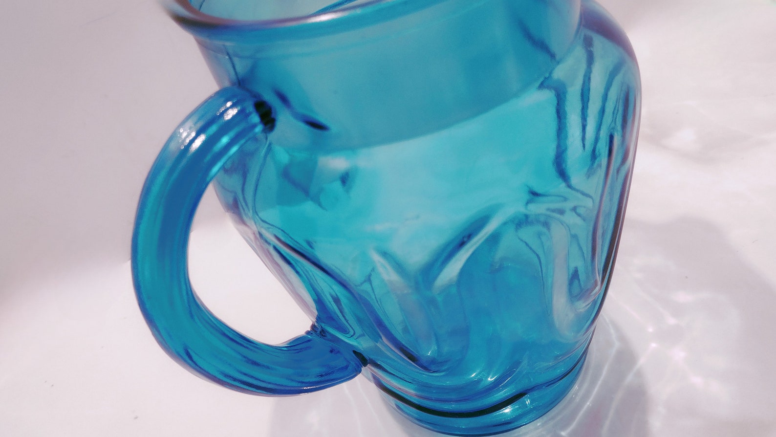 Anchor Hocking Colonial Blue Tulip 80 Ounce Glass Pitcher. - Etsy