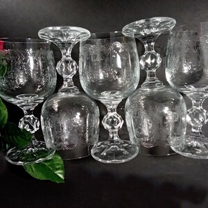 Import Associates Cascade Wine Glasses. Set of 5 Beautiful Etched ...