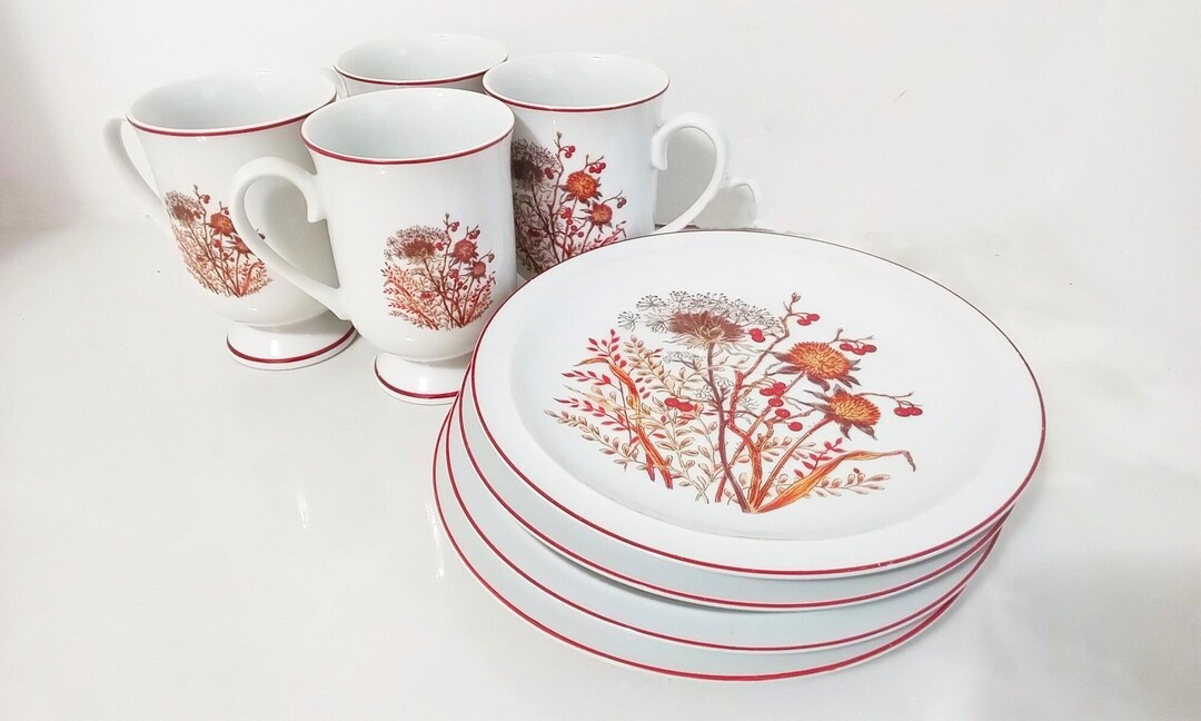 Fanci Floral Collection "bramble" by Japan-2 Piece Place Settings (cup ...
