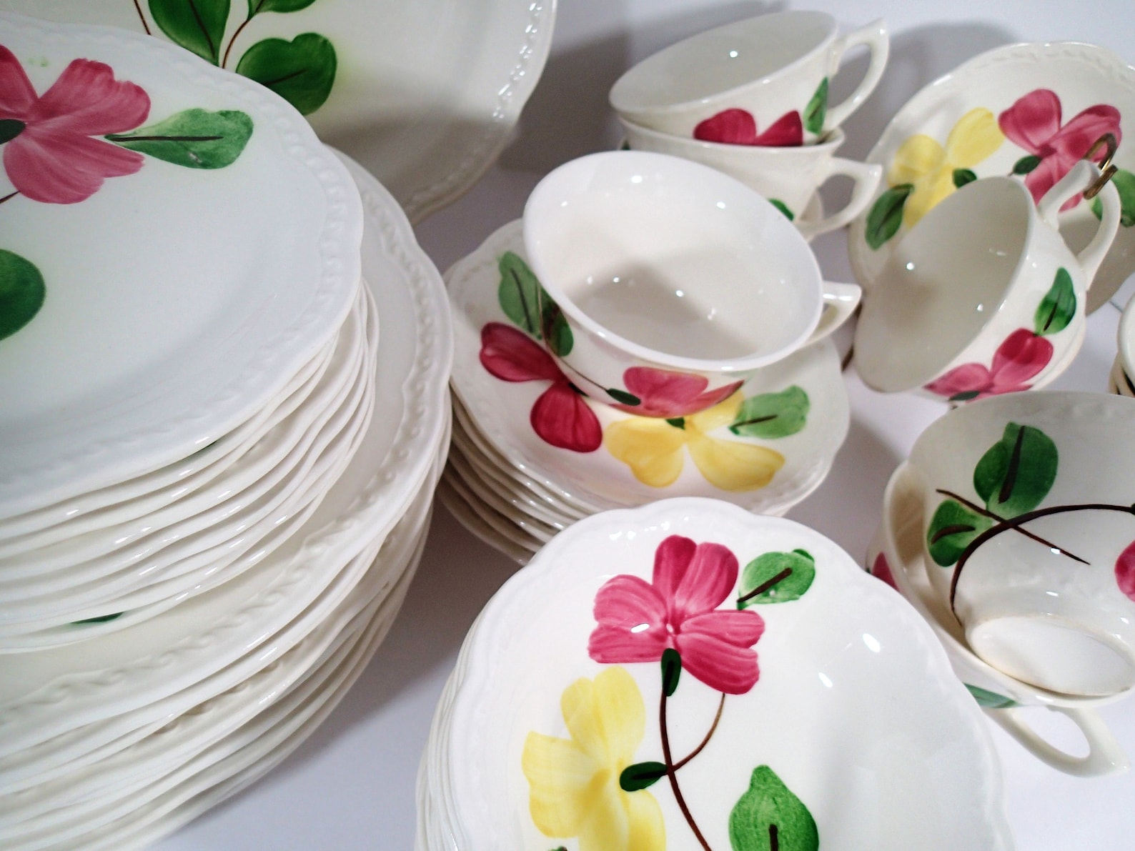 Stetson Hand Painted Heritage Dinnerware Set Yellow and Pink - Etsy