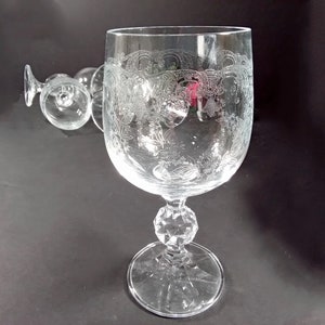 Import Associates Cascade Wine Glasses. Set of 5 Beautiful Etched ...