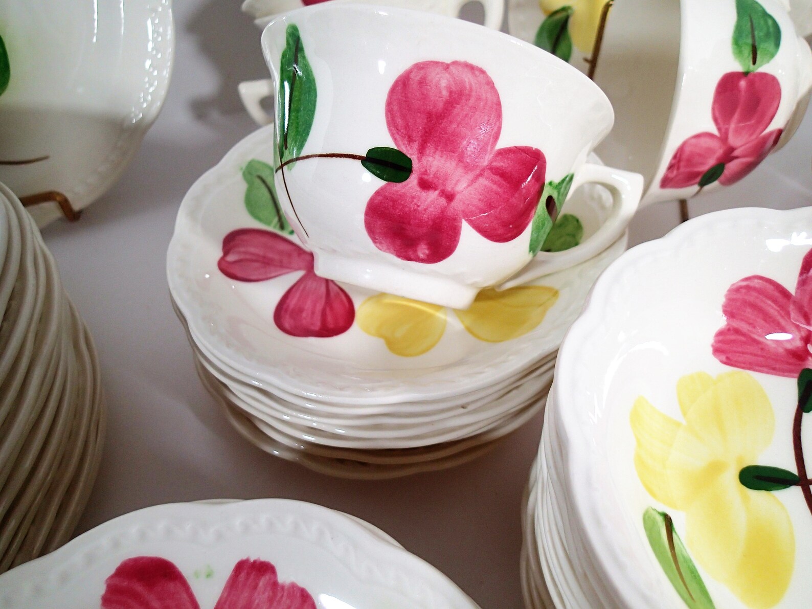 Stetson Hand Painted Heritage Dinnerware Set Yellow and Pink - Etsy