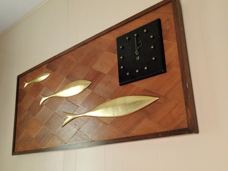 Mid Century Minimalist Art Atomic Fish Extra Large Parquet - Etsy