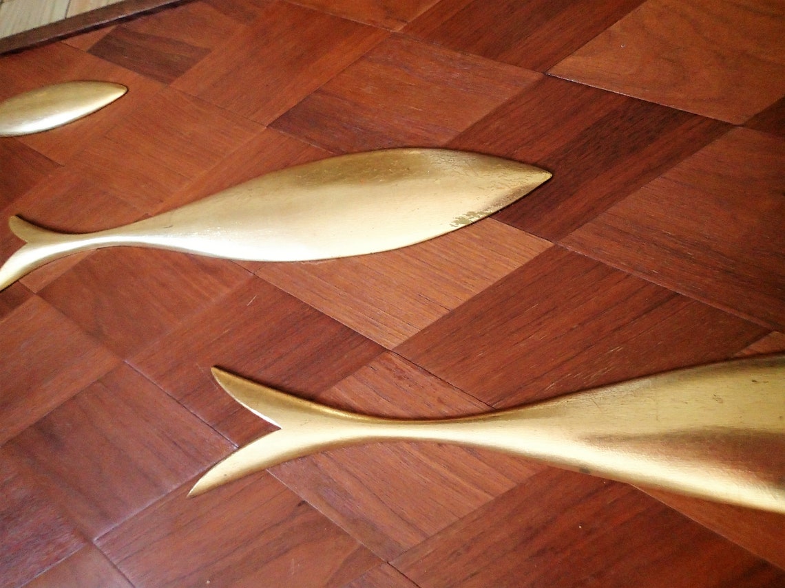 Mid Century Minimalist Art Atomic Fish Extra Large Parquet | Etsy