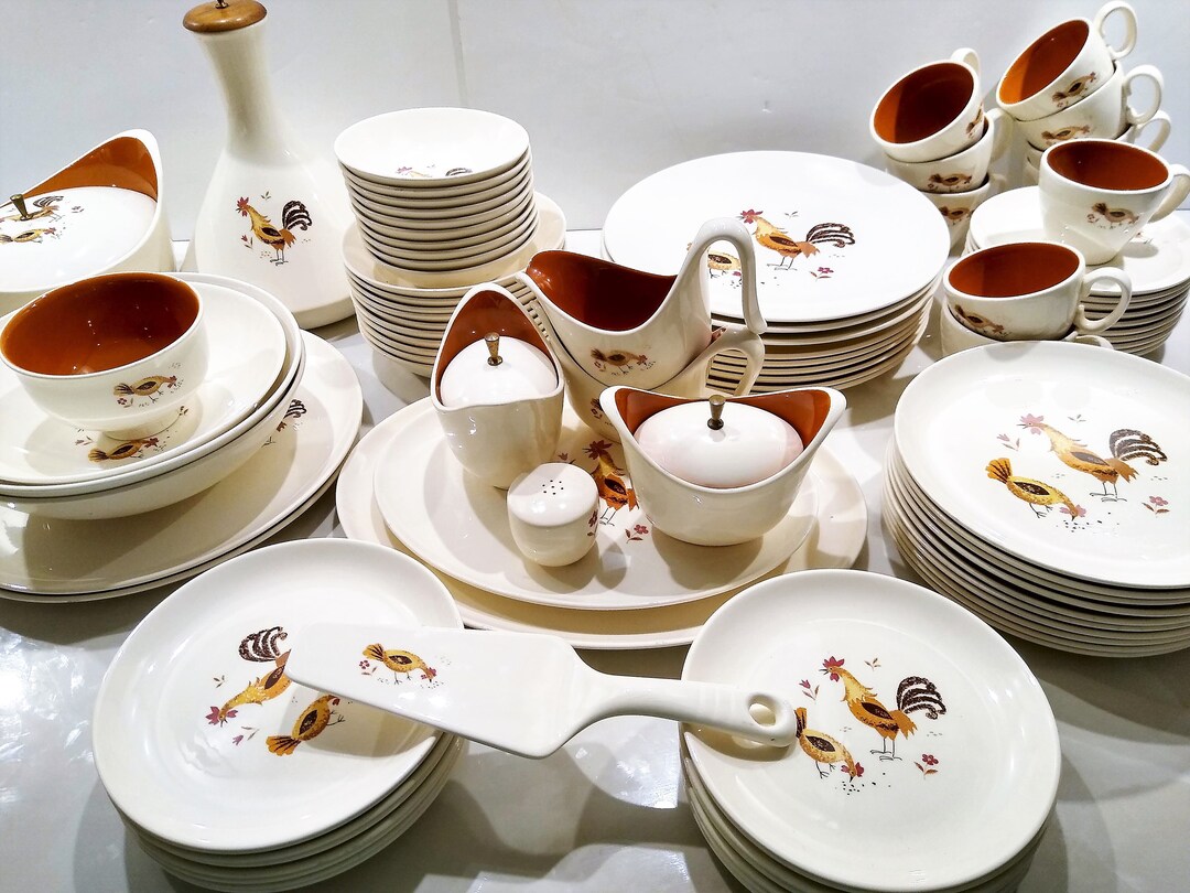 Mid-century Taylor Smith Break O' Day Chickens and Rooster Dinnerware ...