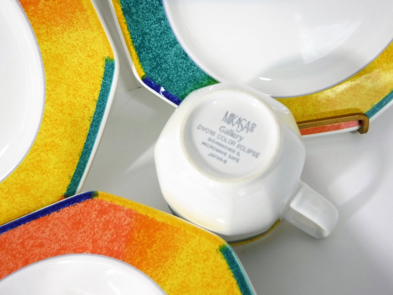 Retro Mikasa Color Eclipse 4 Piece Place Settings Service for | Etsy