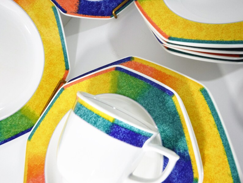 Retro Mikasa Color Eclipse 4 Piece Place Settings Service for | Etsy