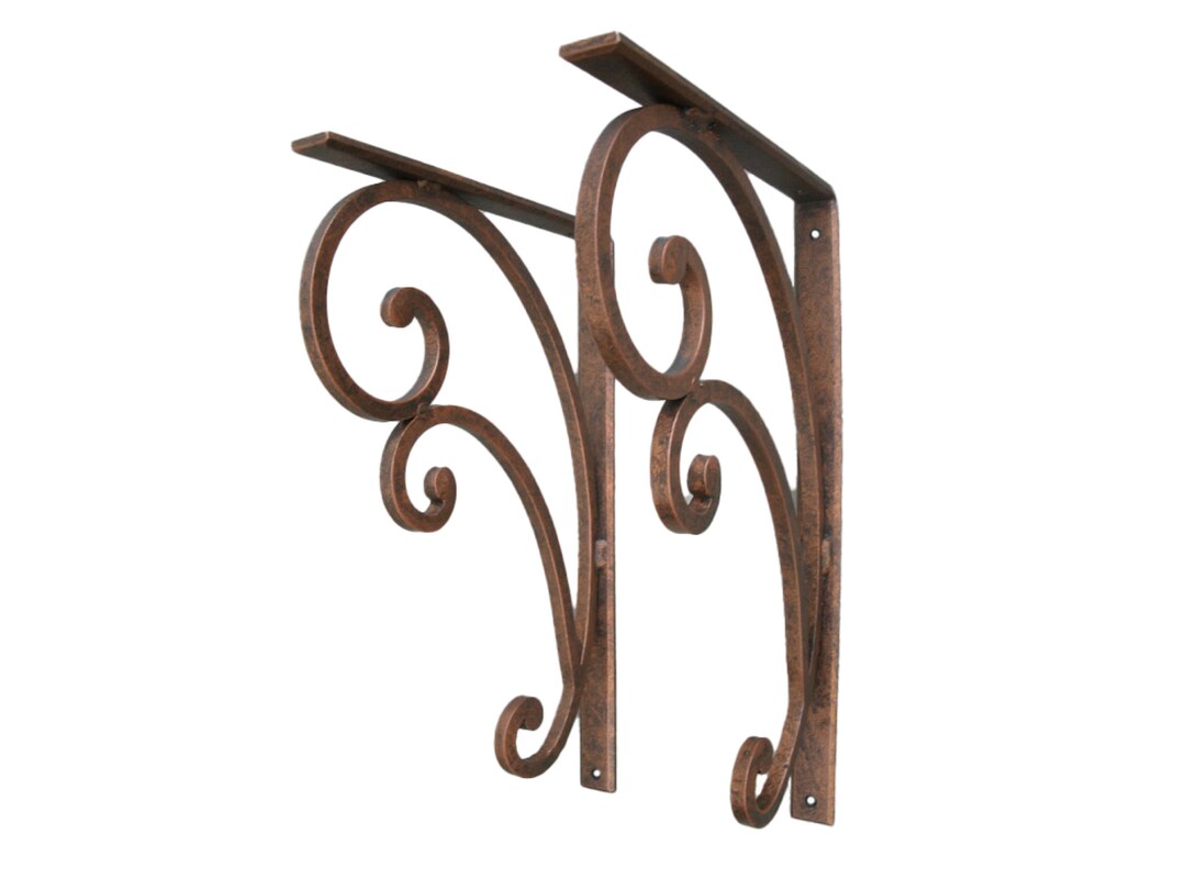 Beautiful & Decorative Wrought Iron 11 X 17 Angle Support Bracket-heavy ...