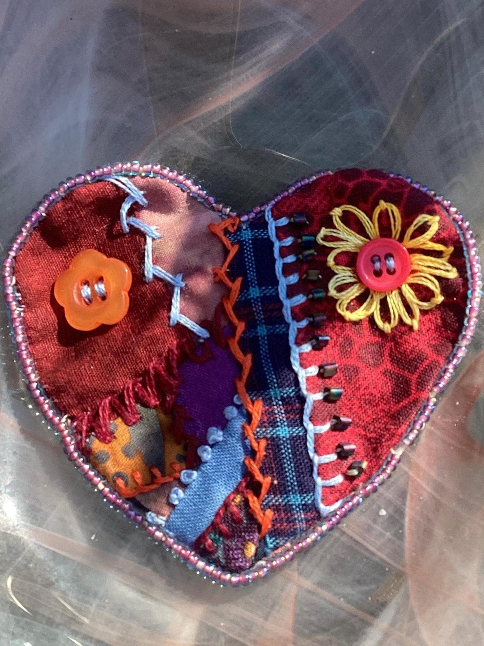 Crazy Quilt Heart Pin Brooch - Etsy