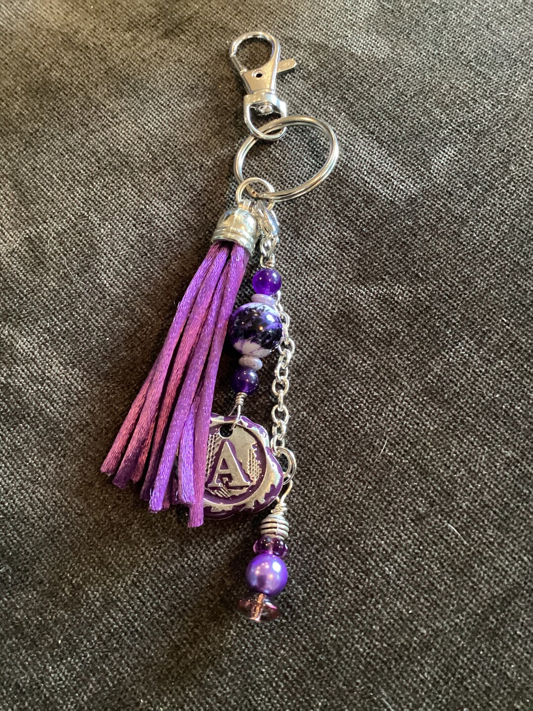 Purple “A”. Key Chain - Etsy