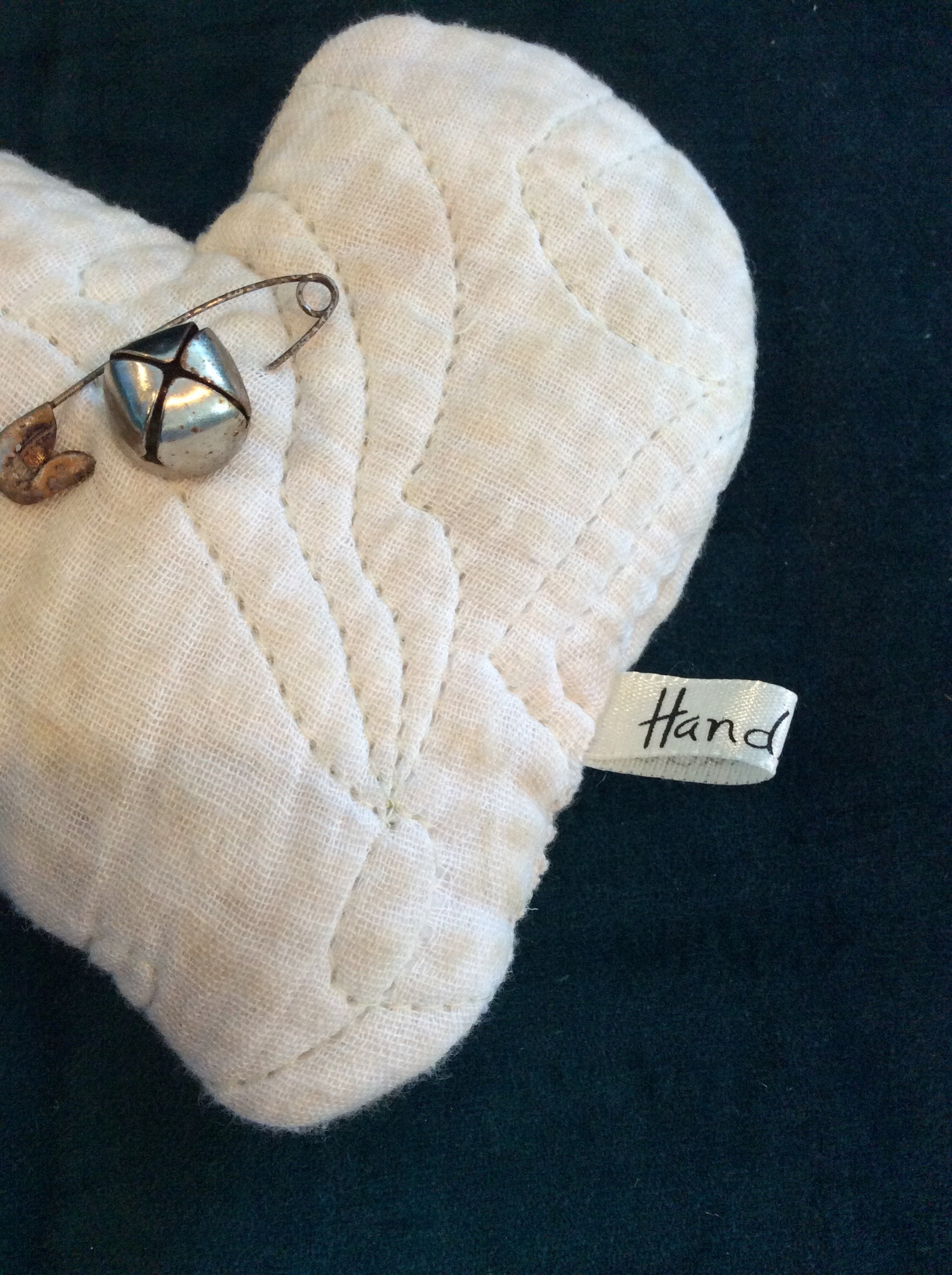 Primative Heart Sachet, Bowl Filler With Rusted Safety Pin and Bell - Etsy