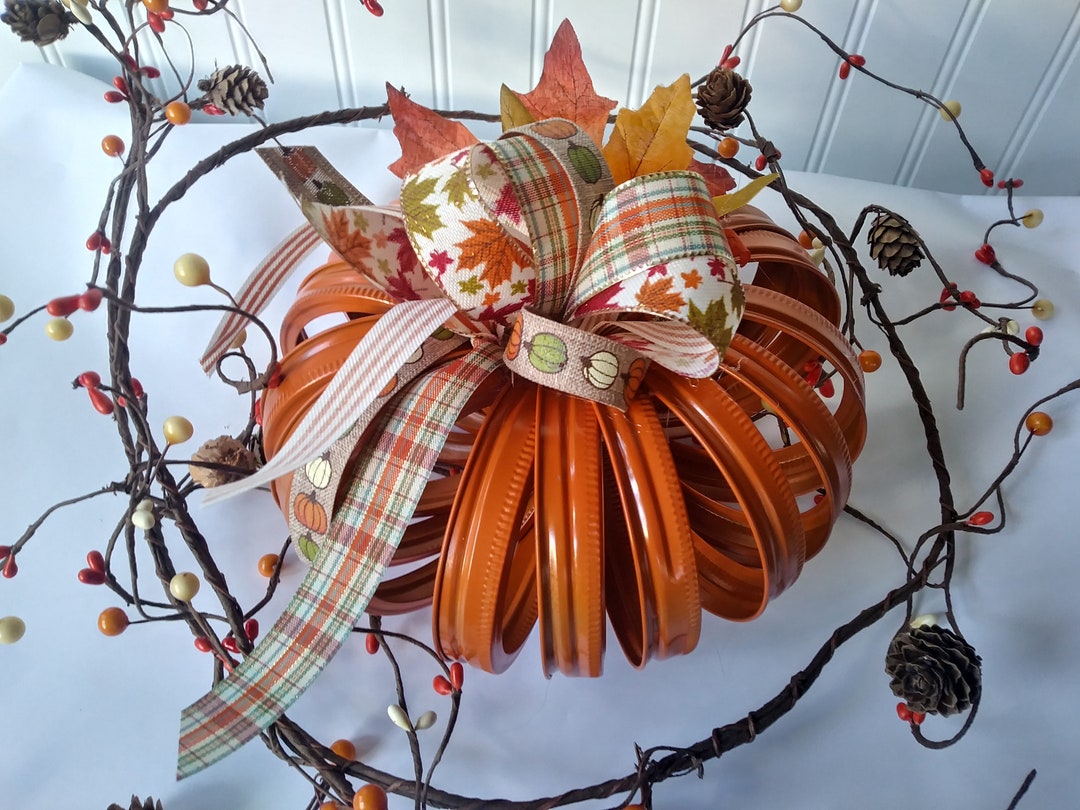 Canning Ring Pumpkins Fall Decor Centerpiece Rustic - Etsy