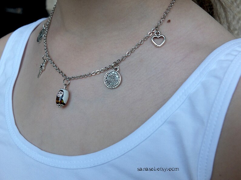 Palestine necklace Charm necklace Hand painted charm | Etsy