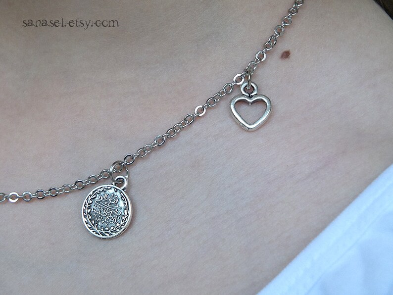 Palestine necklace Charm necklace Hand painted charm | Etsy