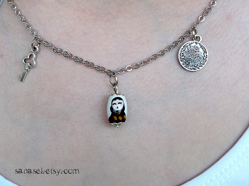 Palestine necklace Charm necklace Hand painted charm | Etsy