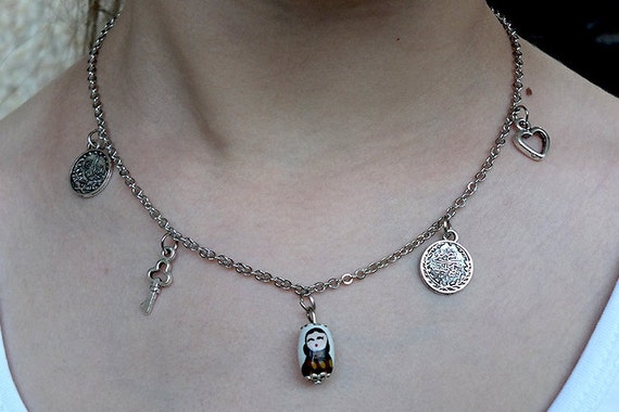 Palestine necklace Charm necklace Hand painted charm | Etsy