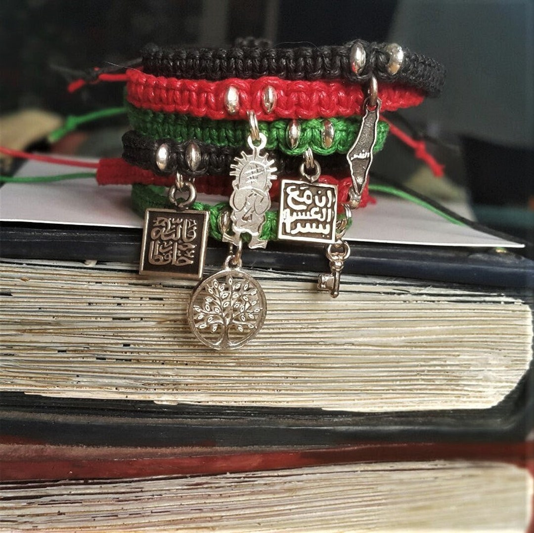 Palestine Bracelet Silver Handalah Bracelet Palestine Map - Etsy