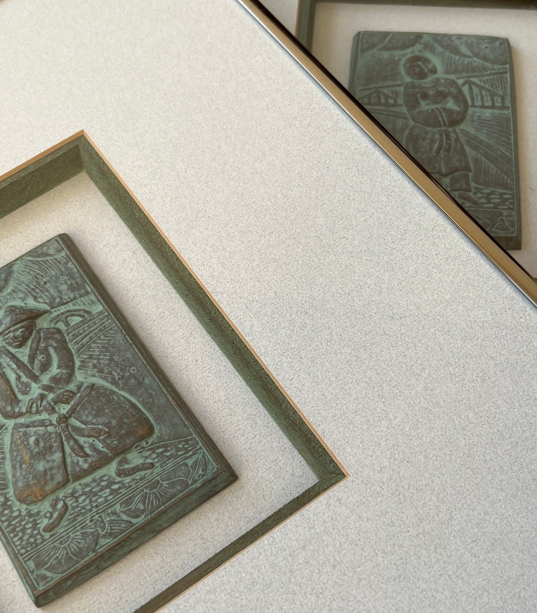 Harris G Strong Wall Art Two Vintage Tile Art Modernist Design - Etsy