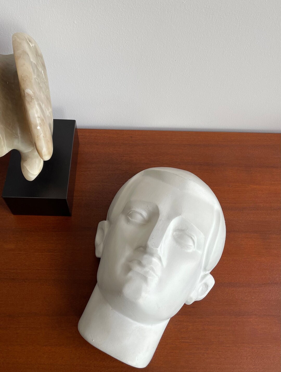 Vintage Art Cast Plaster Male Model Head Sculpture - Etsy