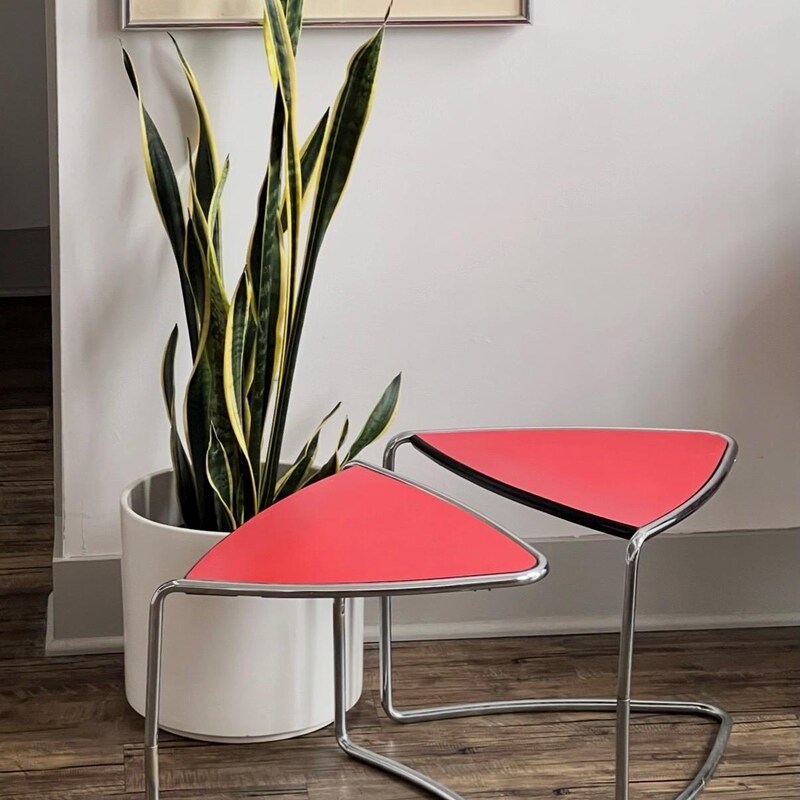 Chrome 1980s Side Table - Etsy