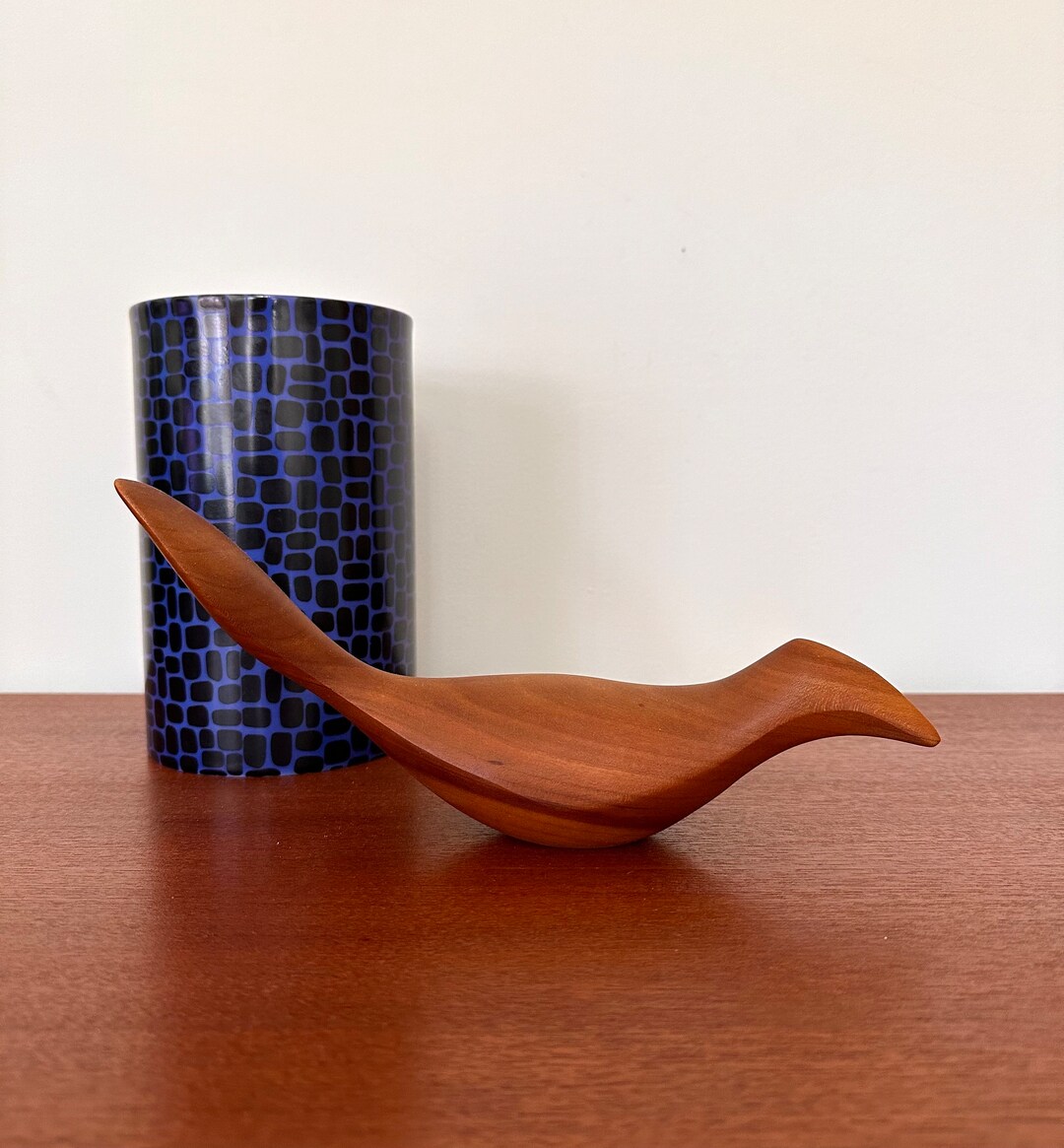 Emil Milan Vintage Mid Century Modern Cherry Wood Bird Sculpture - Etsy