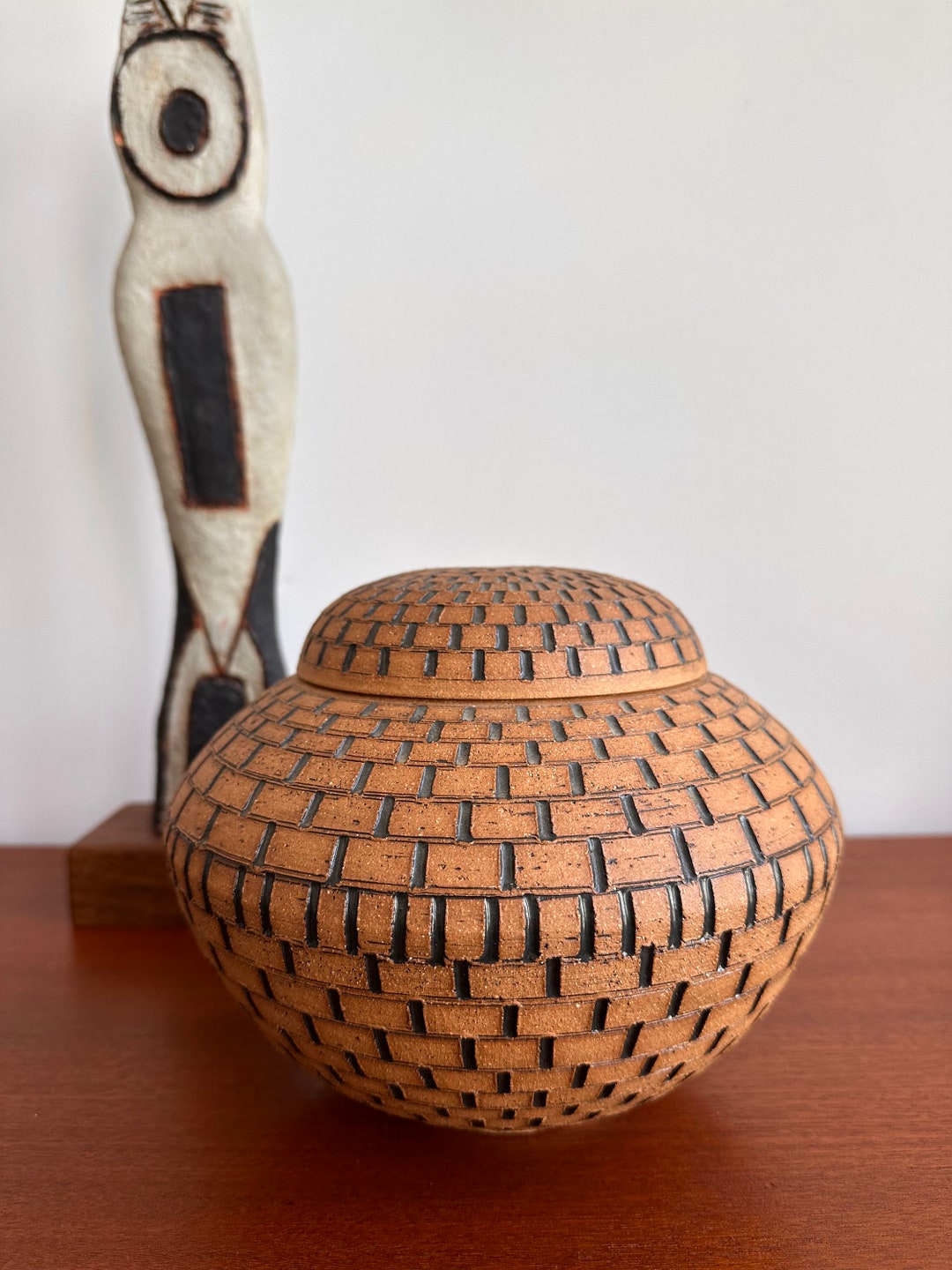 Depot Creek Incised Pottery Covered Jar - Etsy