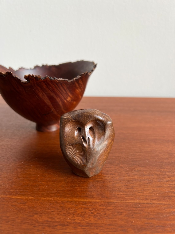 Vintage Abstract Art Pottery Owl Figurine - Etsy