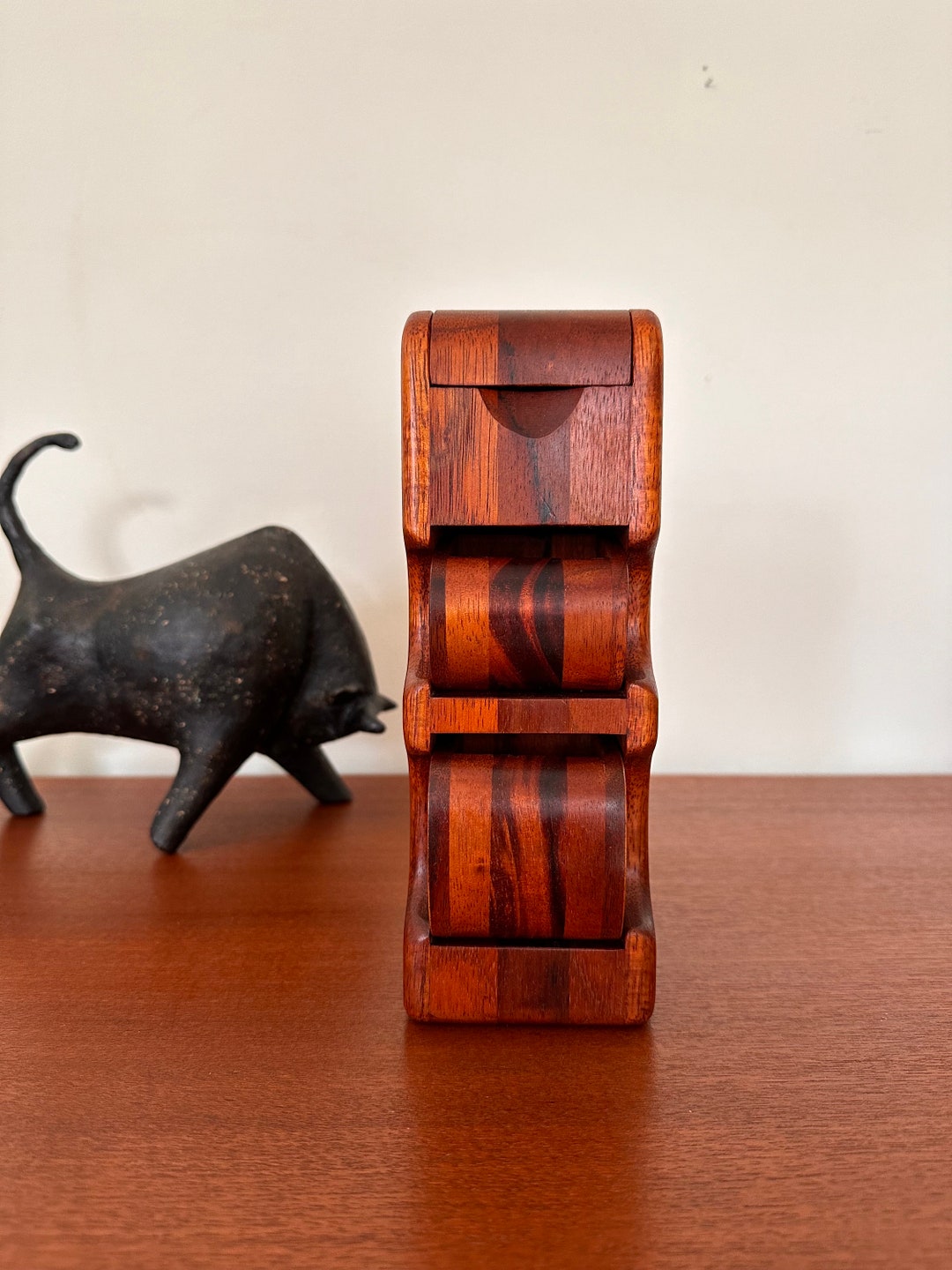 David Flatt Carved Wood Vintage Trinket Stash Box - Etsy