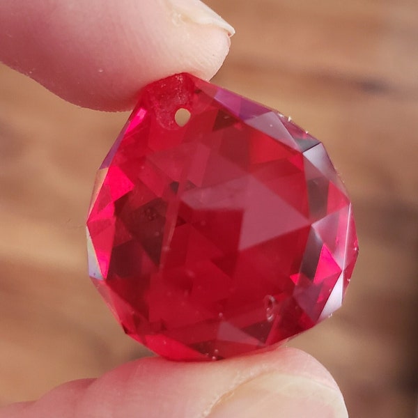 Red Crystal Pendant - Etsy