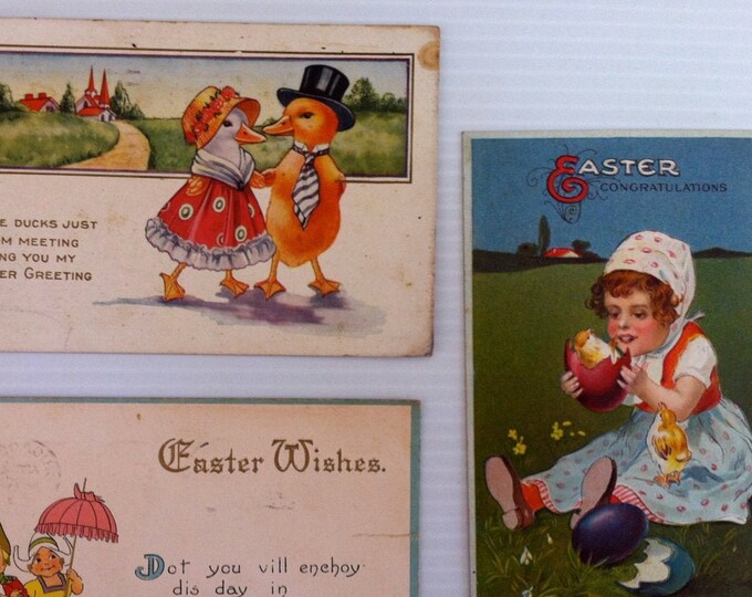 Vintage Easter Postcards 3 Vintage Post Cards for Easter With Postage ...