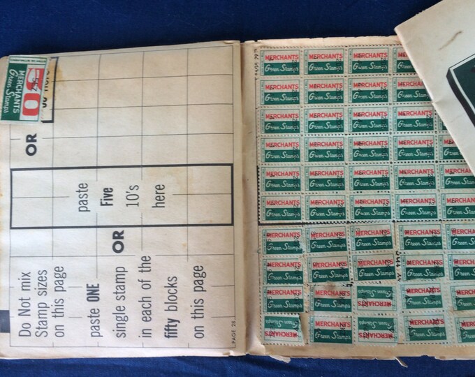 Vintage Merchants Green Stamps, Stamp Saver Book Two Full Books of ...