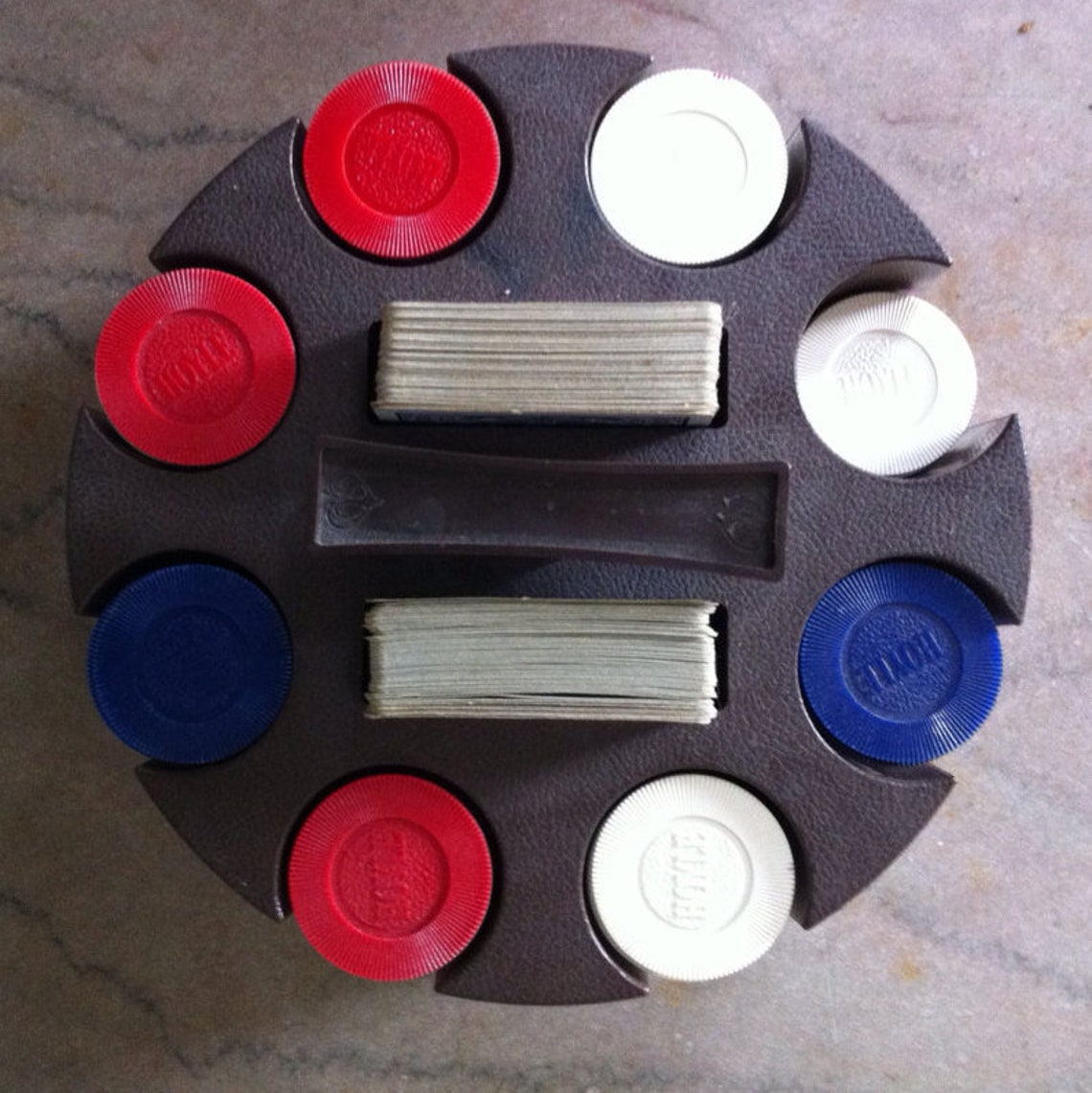 Vintage Poker Caddy Bakelite Carousel the Handle Dark Brown - Etsy