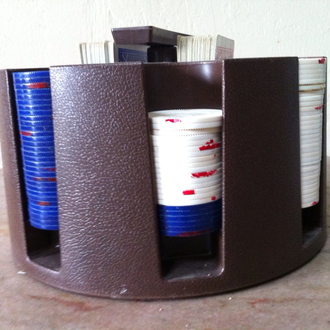 Vintage Poker Caddy Bakelite Carousel the Handle Dark Brown | Etsy