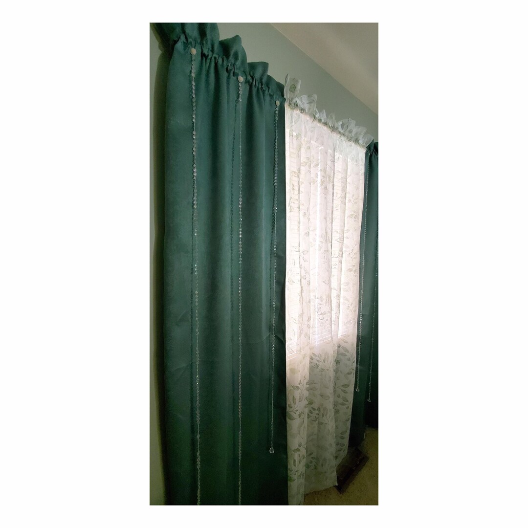 NEW: Pin-on Curtain or Drapery Straight Strand Flat Gem Cut Style ...