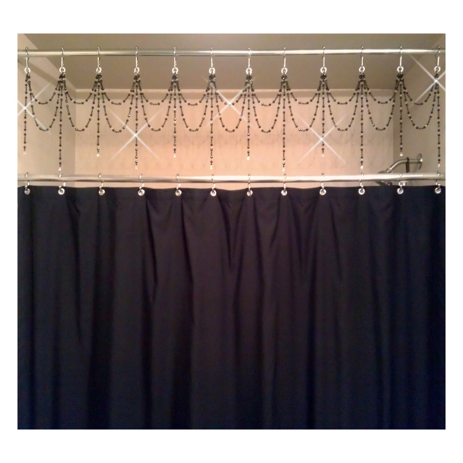 Bathtub/shower Header Bling....double Swag W/ Short - Etsy