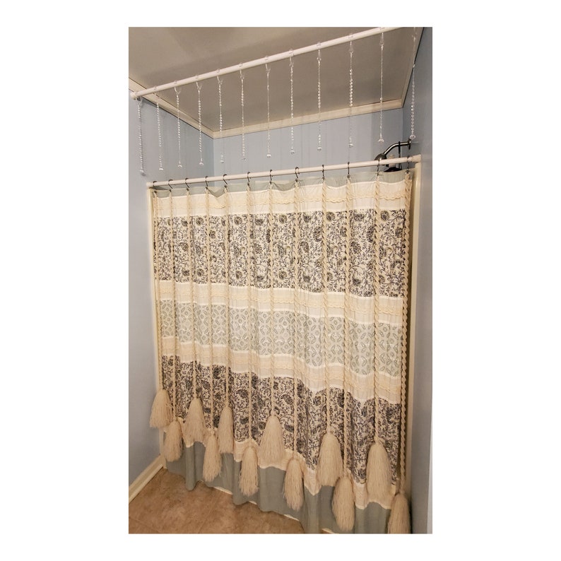 Shower Curtain Header Bling, or Shower Curtain Bling .....16" Flat Gem ...