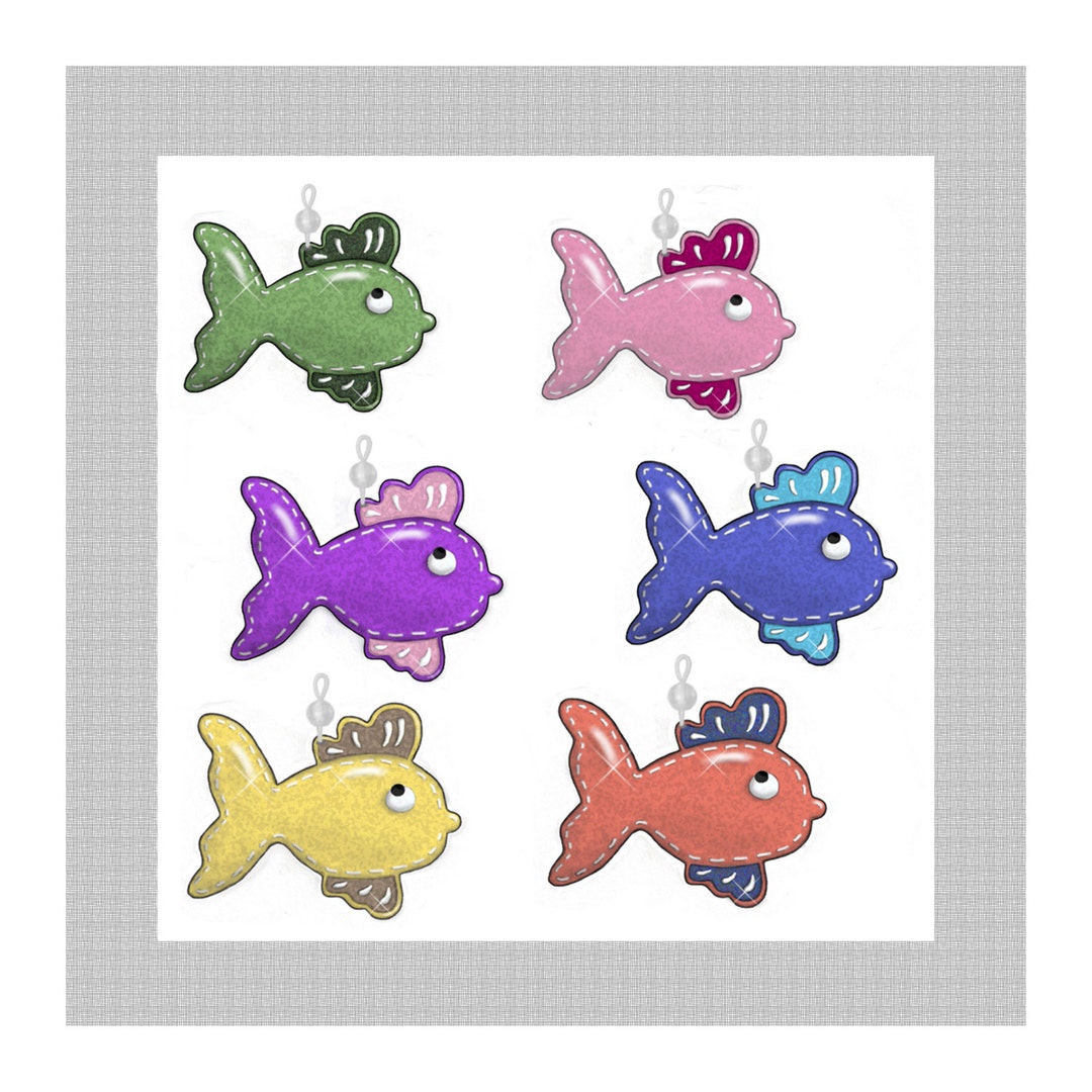 School of Fishies... Bling. Hook Accents/charms/ Ornamentss...set of 12 ...