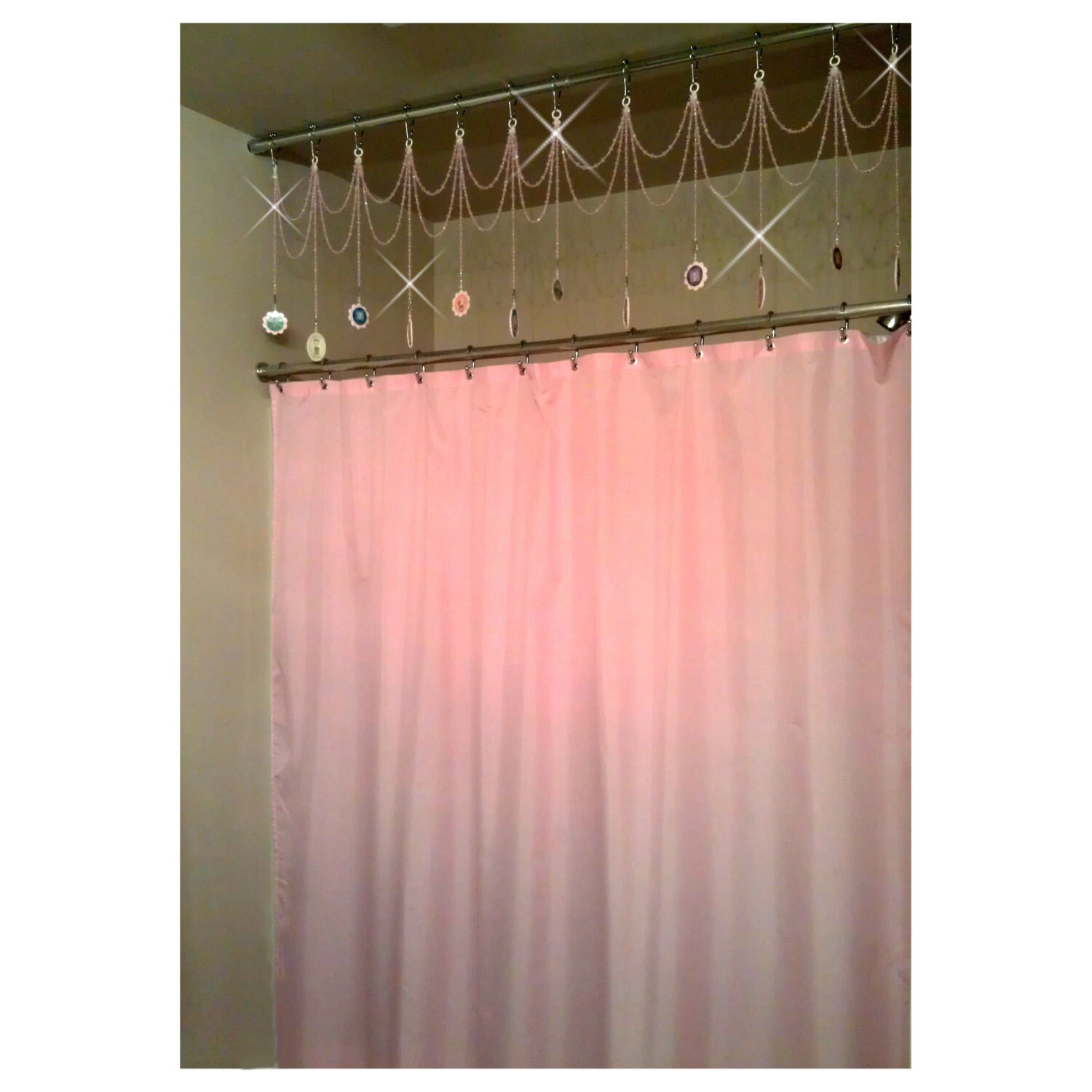 Bathtub/shower Header Bling....double Swag W/ Short - Etsy