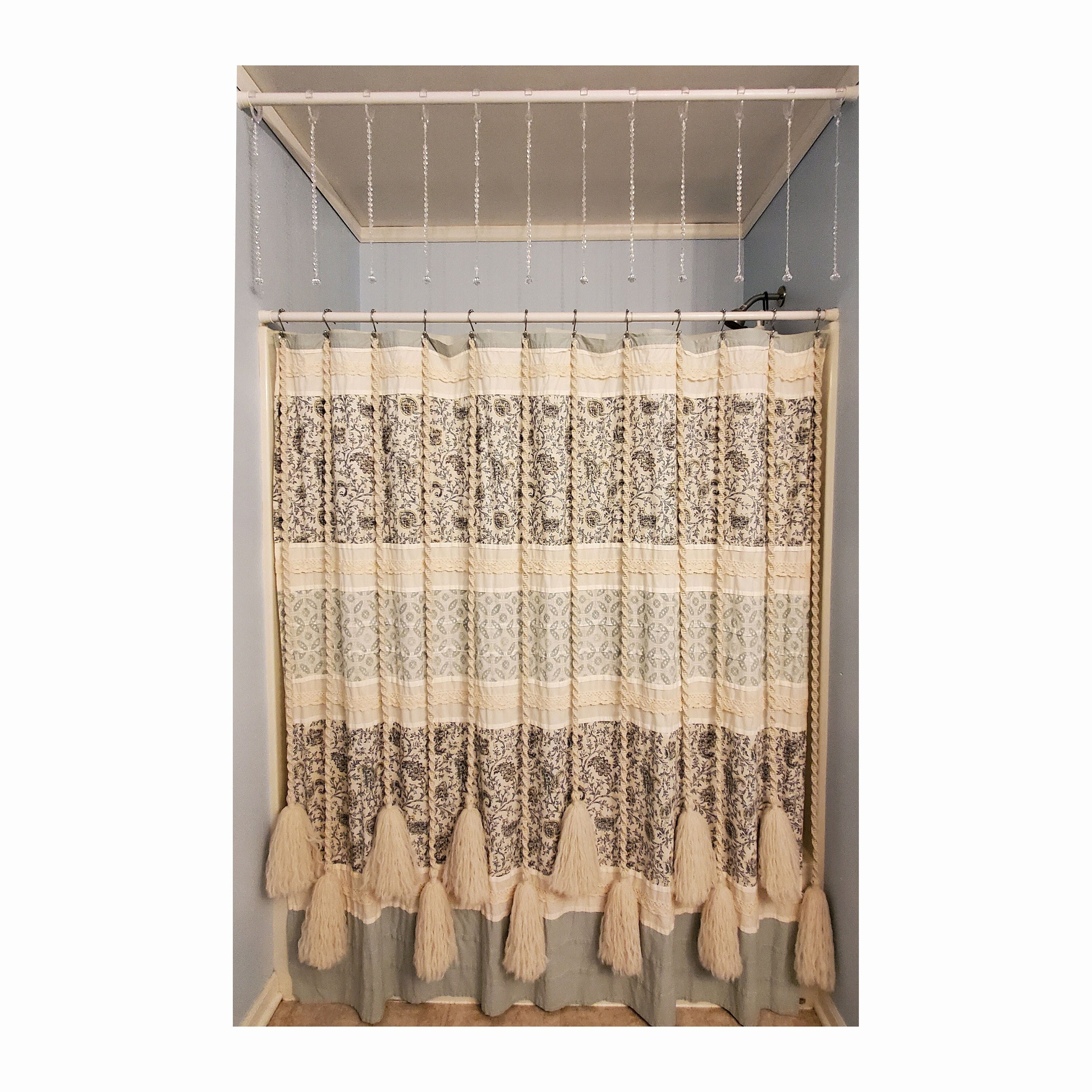 Shower Curtain Header Bling, or Shower Curtain Bling .....16 Flat Gem ...