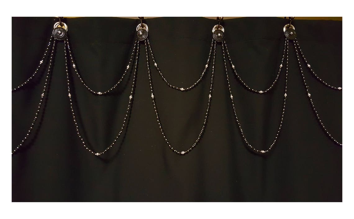 Beaded Shower Curtain Hook Accessory Bling...double Swag....glass Beads ...