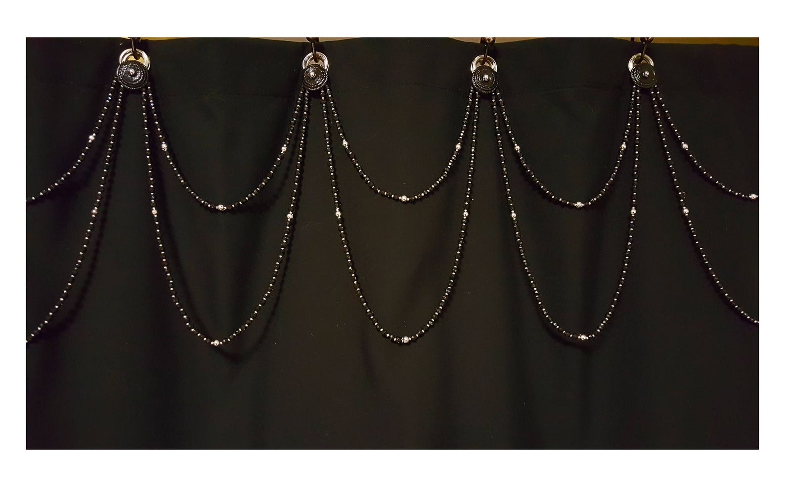 Beaded Shower Curtain Hook Accessory Bling...double Swag....glass Beads ...