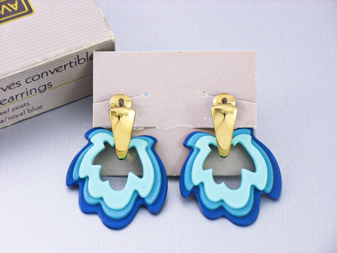 Vintage 1987 AVON 'color Curves' Convertible Pierced Earrings W ...