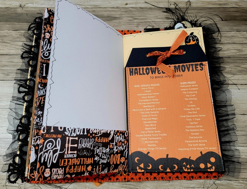 Halloween, Spooky Vintage Fabric, Handmade Sewn Junk Journal, Art ...