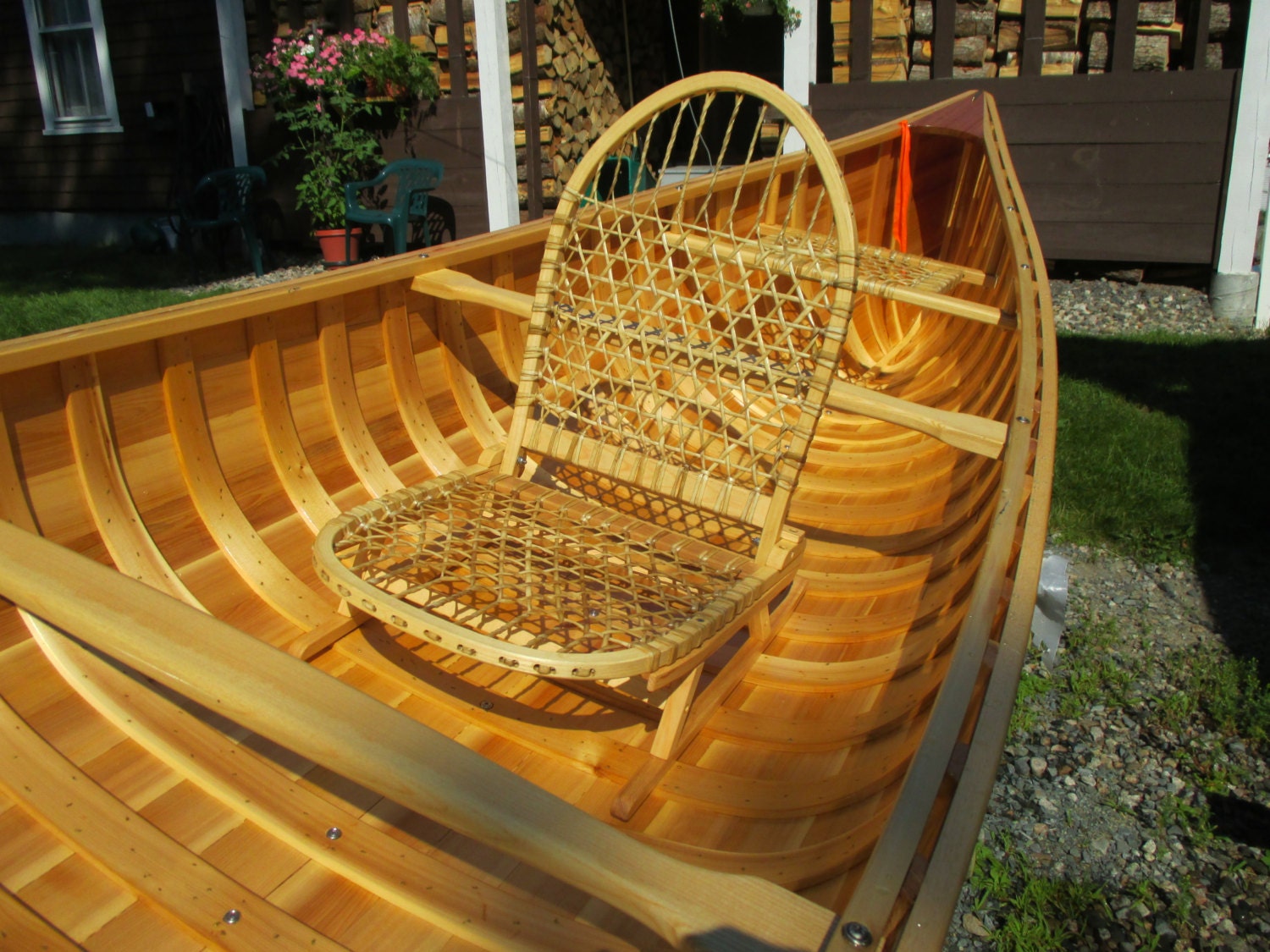 Foldable, Portable, Wood and Rawhide Canoe Seat - Etsy