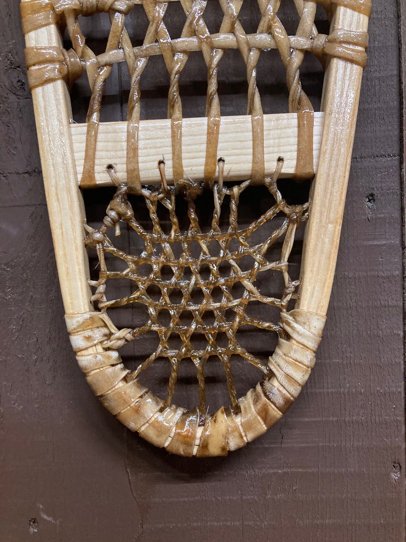 Handcrafted Traditional, Wood and Rawhide Snowshoes 9X30 Modified ...