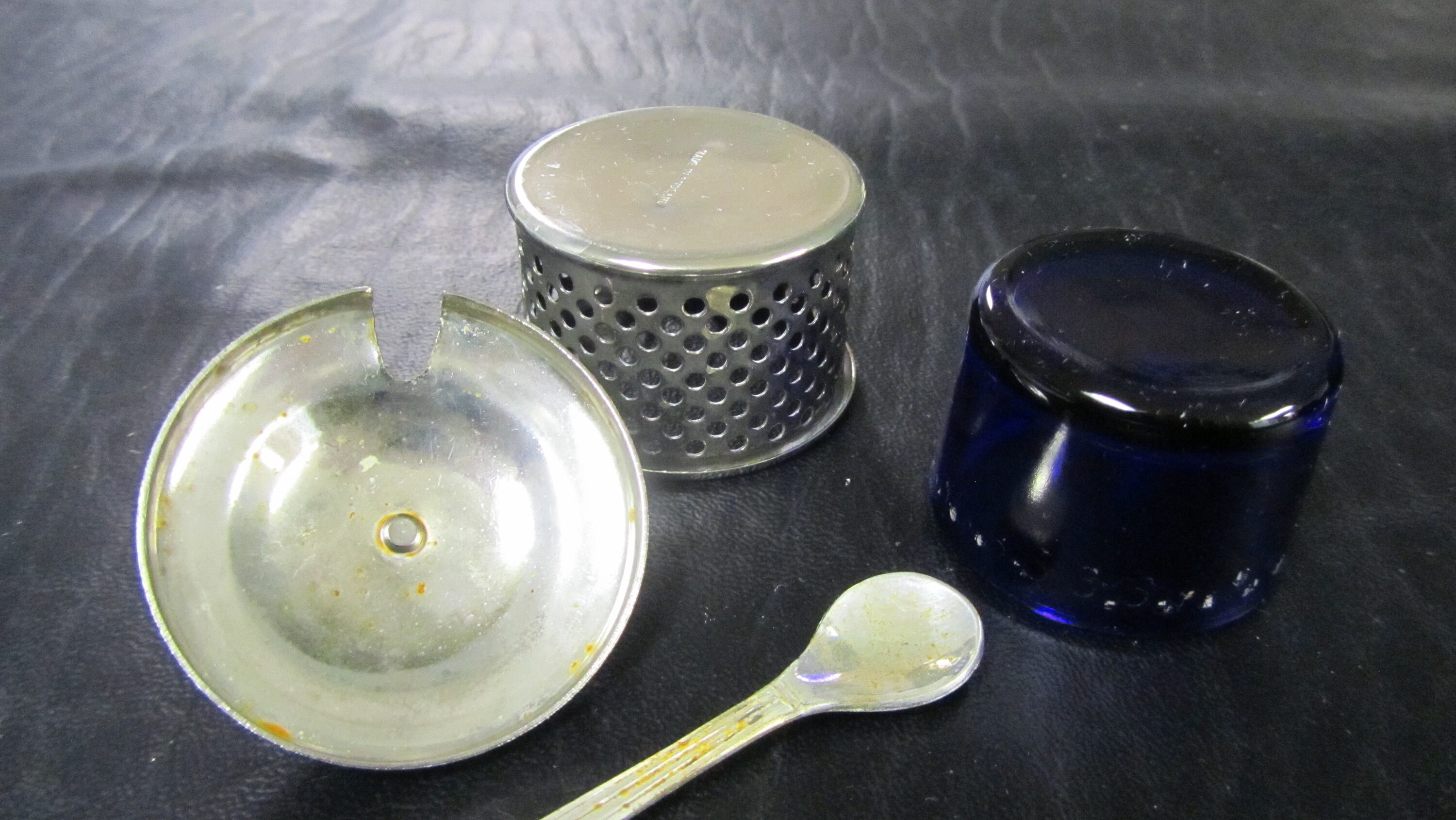 Vintage Made in England Salt Pepper and Mustard Pot With Spoon and Tray ...