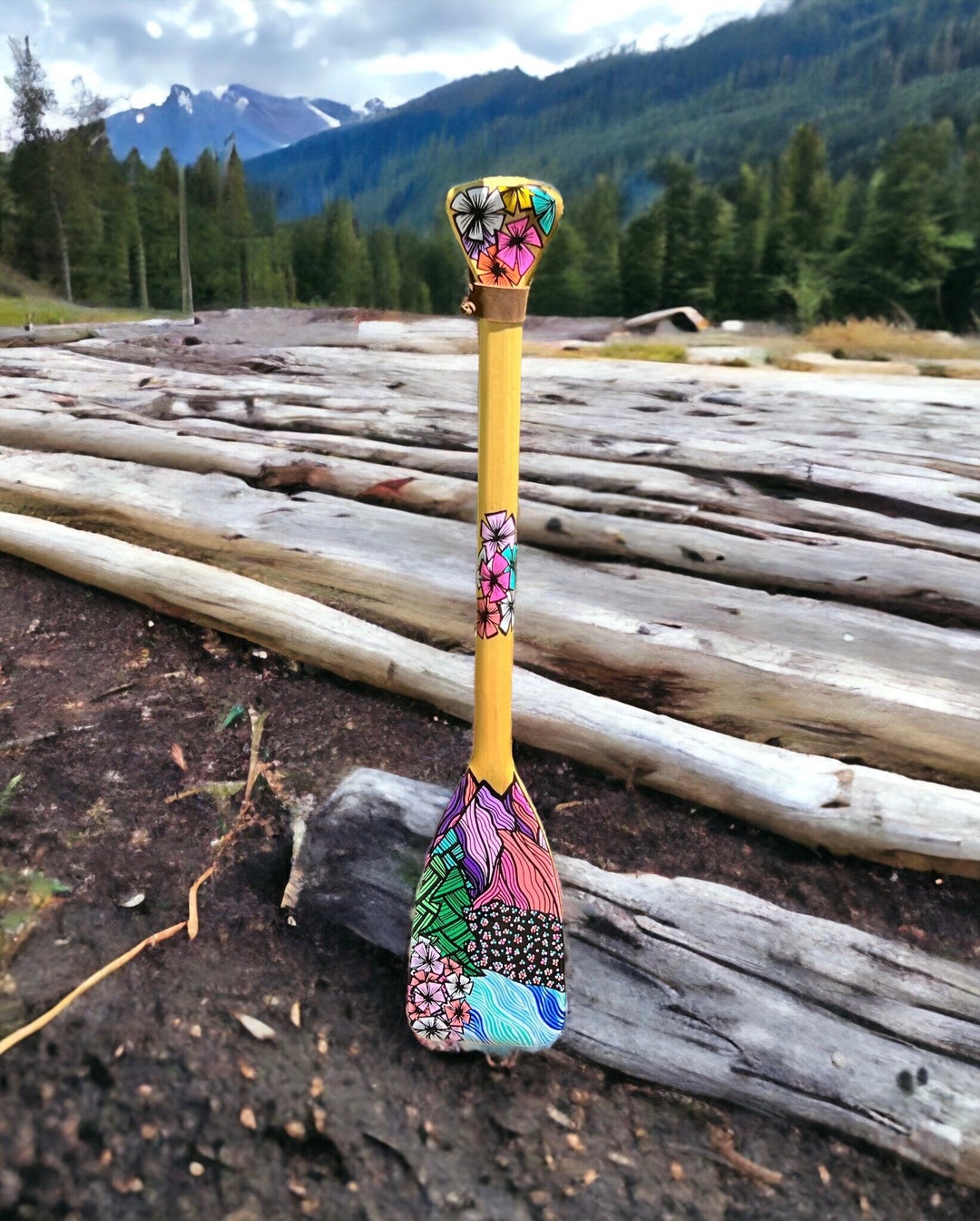 Hand-painted Decorative Wooden Paddle, Cabin Decor (29.5 Inch) - Etsy