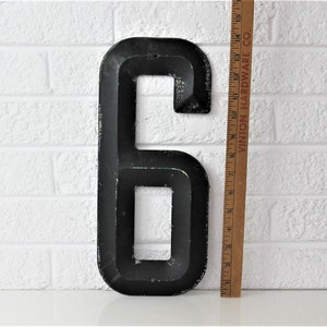 Black Metal Number 6 | FREE SHIPPING | Industrial Number | 14 Inch ...